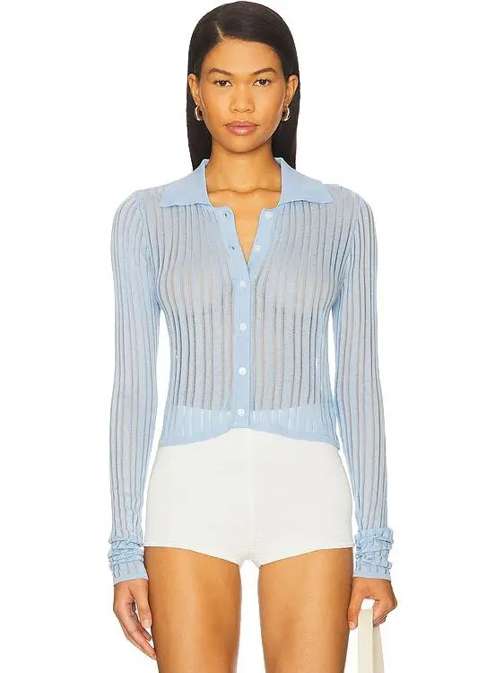 MORE TO COME Fosca Button-up Sweater - Baby Blue