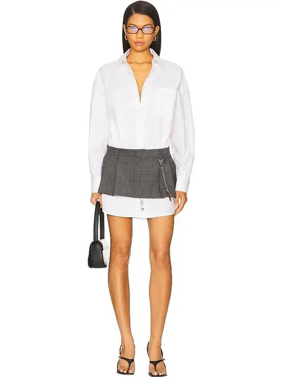 Alexander Wang Pre-styled Shirt Dress With Chain - White