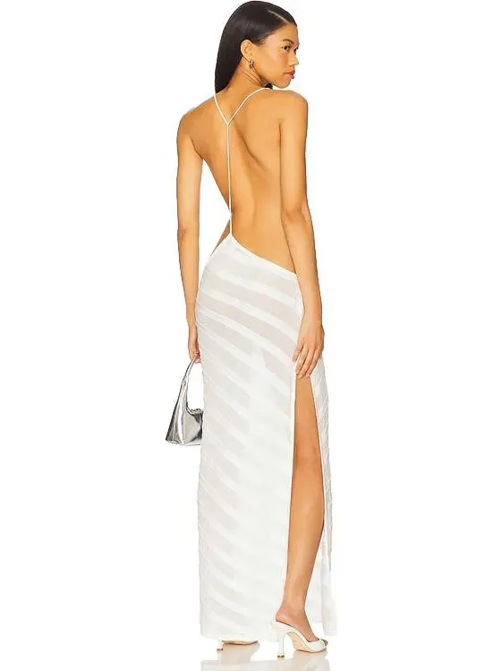 JADED LONDON Knit Maxi Dress - White Noir