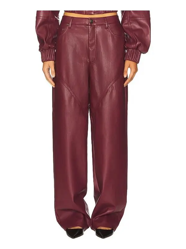 ROTATE BY BIRGER CHRISTENSEN Mid Waisted Piping Pant - Zinfandel