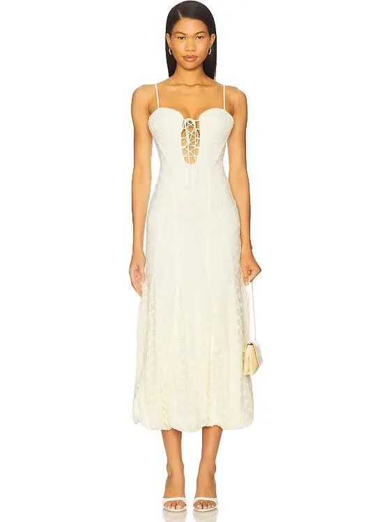 Bardot Delaney Bubble Midi Dress - Ivory