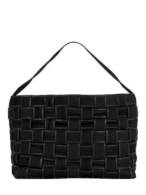 ST. AGNI Border Woven Large Tote - Black