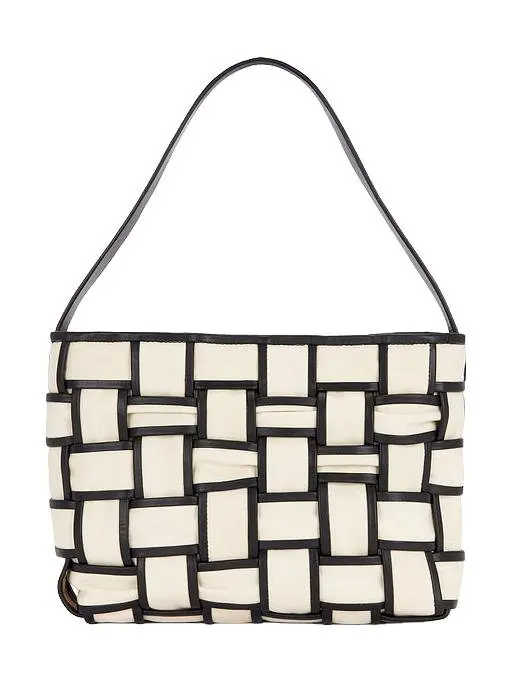 ST. AGNI Border Woven Mini Tote - Canvas