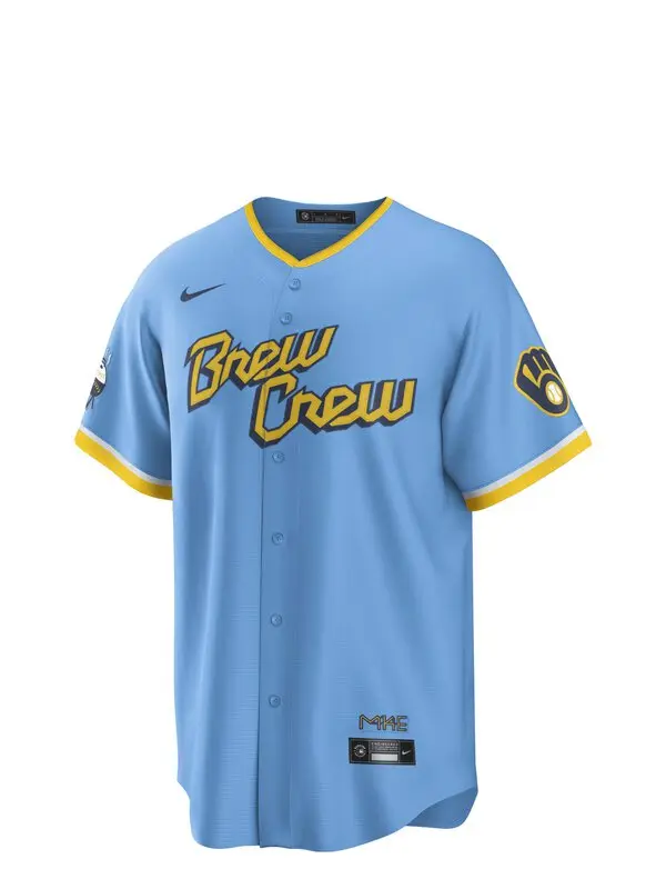 Nike Mlb Milwaukee Brewers City Connect Replica Baseball Jersey - Blue