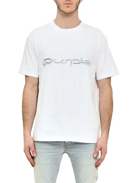 PURPLE BRAND Logo Graphic T-shirt - White