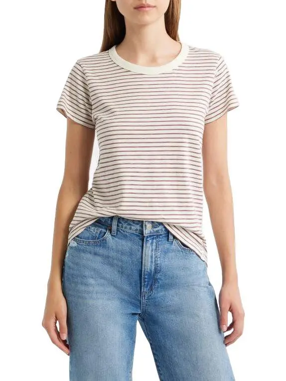 Rag & Bone The Slub Stripe T-shirt - Beige Multi