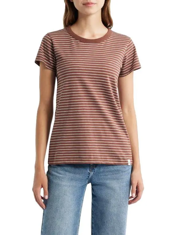 Rag & Bone The Slub Stripe T-shirt - Brown Multi