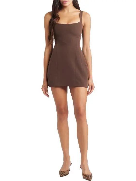 ARTLESS FOREVER Frame A-line Mini Dress - Chocolate Brown