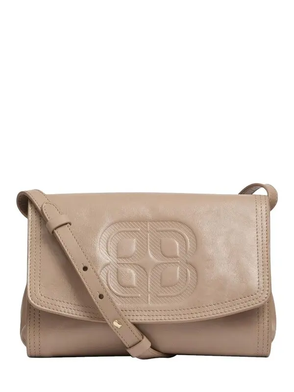 LK BENNETT Embossed Leather Crossbody Bag - Taupe