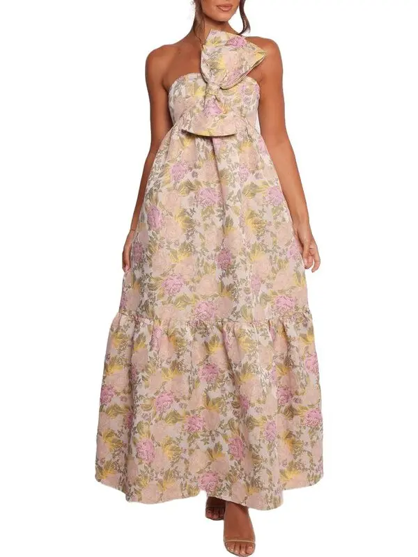 PETAL & PUP Floral Bow-front One-shoulder Maxi Dress - Multi Floral
