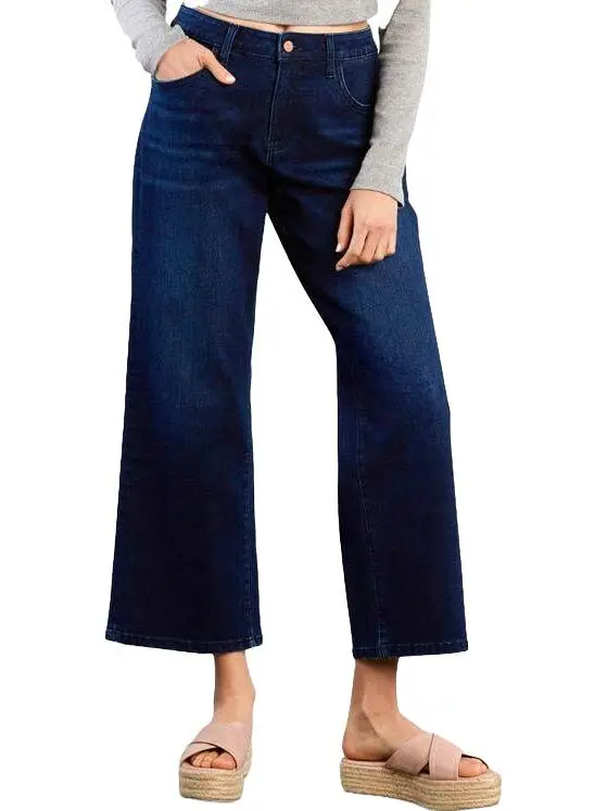 HINT OF BLU High-rise Ankle Relaxed Straight Leg Jeans - Resort Blue
