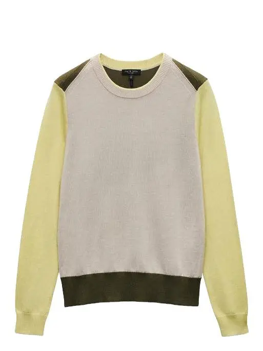 Rag & Bone Colorblock Wool Sweater - Oatmeal Multi