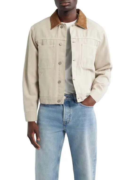 FRAME Cotton Canvas Utility Jacket - Beach Sand