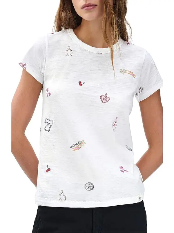 Rag & Bone All Over Lucky Charm T-shirt - White Multi