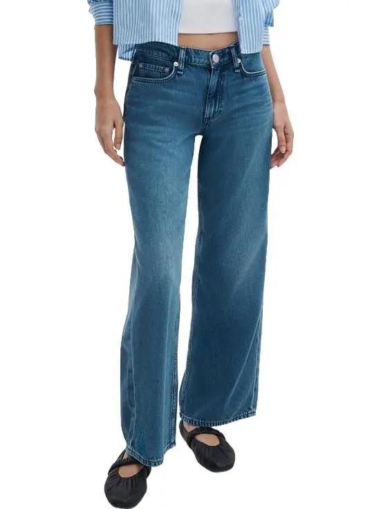 Rag & Bone Featherweight Low Rise Relaxed Straight Jeans - River