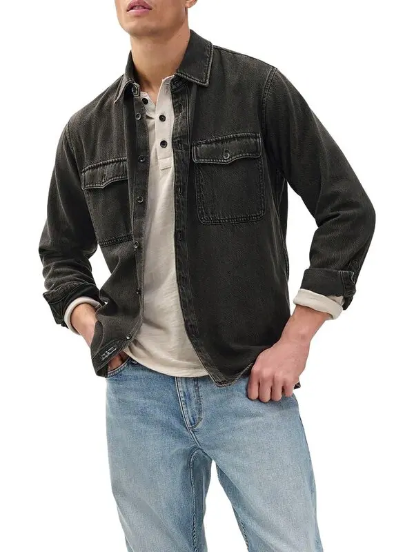 Rag & Bone Infused Denim Shirt Jacket - Black