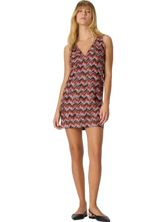 Missoni Mini Dress With Lace Effect - Black & Red