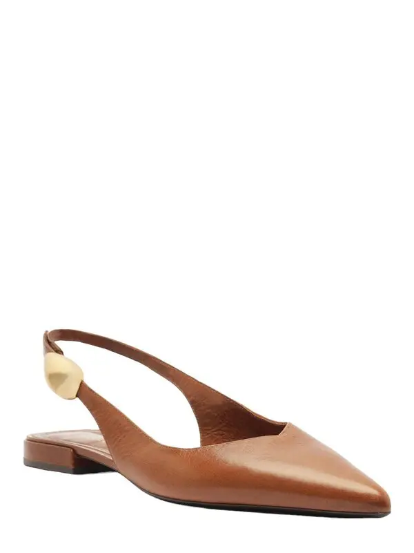 AREZZO Farrah Pointed Toe Slingback Flat - Warm Caramel