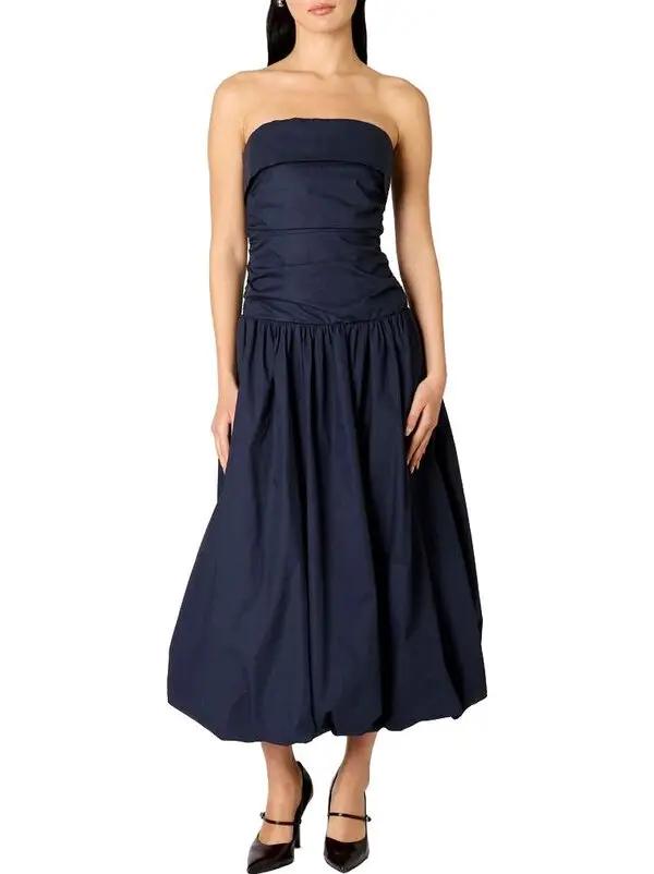 NIA Freya Strapless Dress - Navy