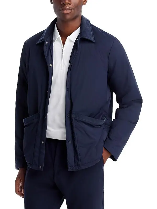 Herno Light Stretch Nylon & Light Cord Patch Pocket Jacket - Blue Navy