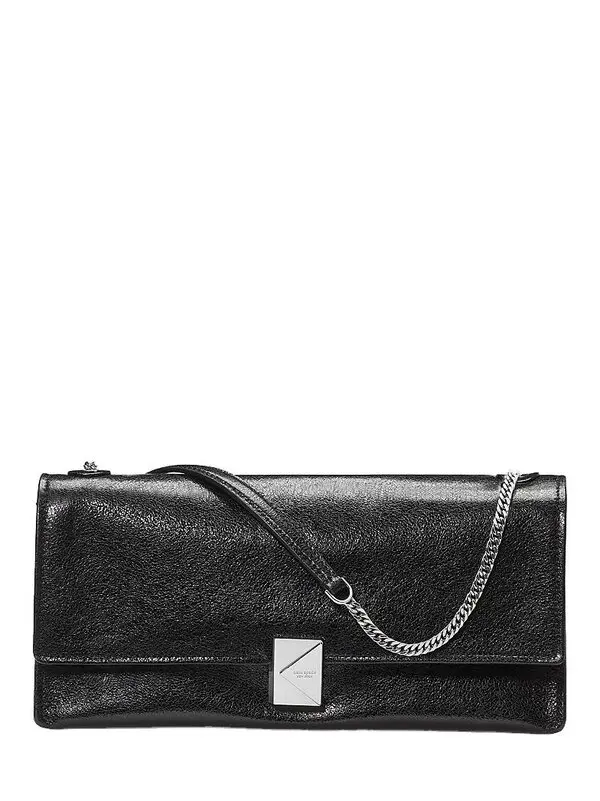 Kate Spade New York Deco Glazed Leather Soft Shoulder Bag - Black