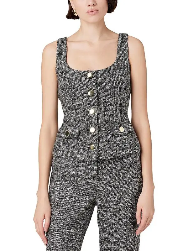 TOCCIN Georgia Scoop Neck Vest - Charcoal Multi