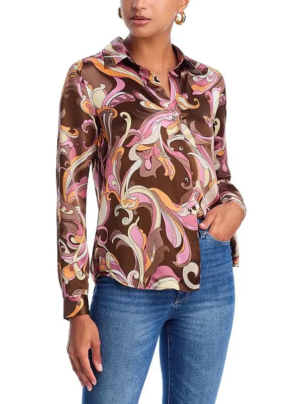 L'Agence Tyler Silk Blouse - Prown/pink Paisley