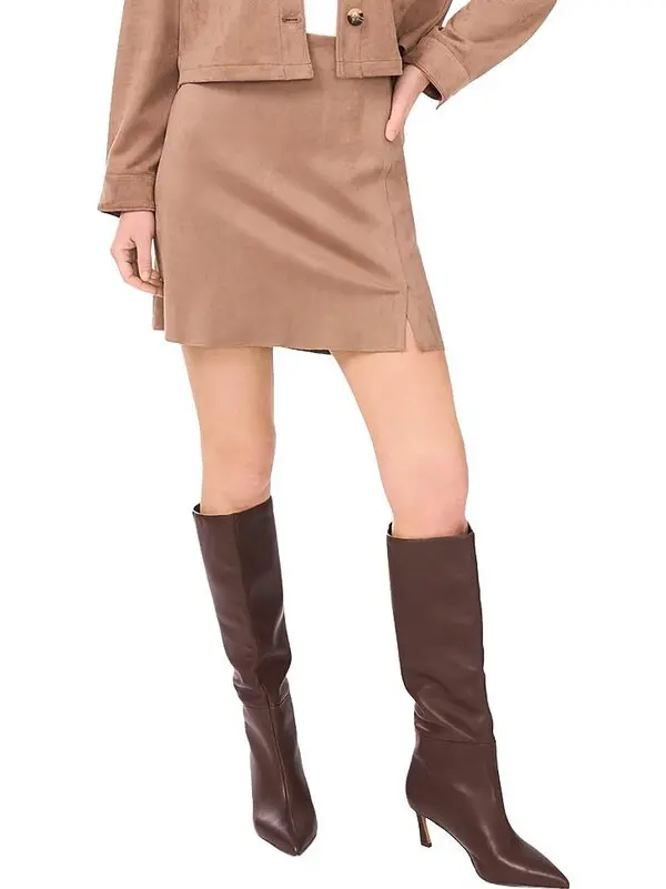 Vince Camuto Faux Suede Mini Skirt - Rich Taupe