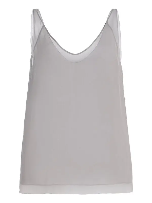 TOTEME Silk-chiffon Sleeveless Slip Top - Grey