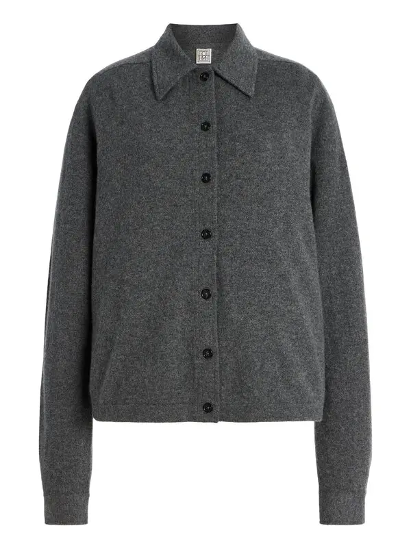 TOTEME Raglan Sleeve Cashmere Cardigan - Grey