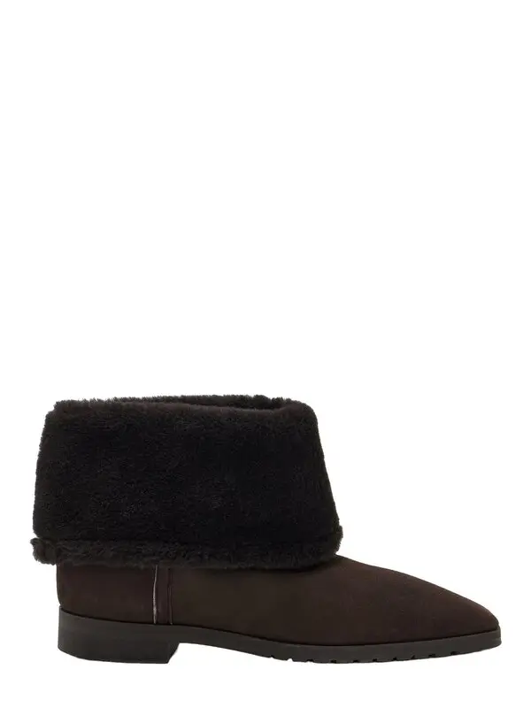 TOTEME Fold-down Shearling Ankle Boots - Brown