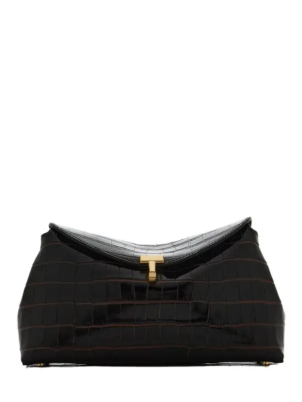 TOTEME T-lock Clutch - Brown