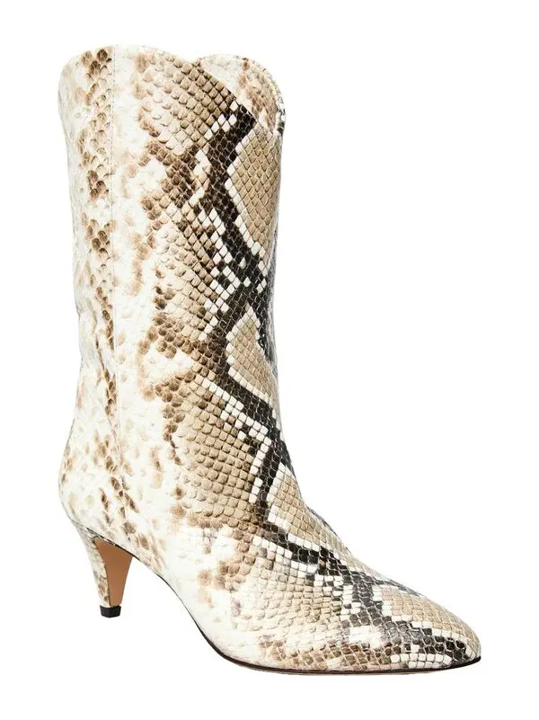 Bruno Magli Mandriana Kitten Heel Bootie - Black/white Snake