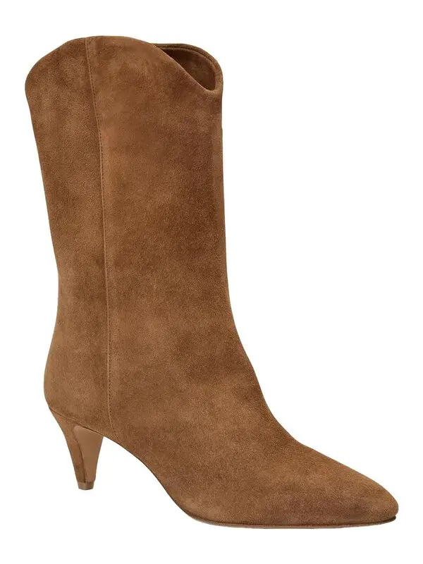 Bruno Magli Mandriana Kitten Heel Bootie - Cognac Suede