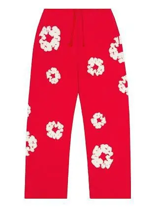 DENIM TEARS Cotton Wreath Baggy Sweatpants - Red