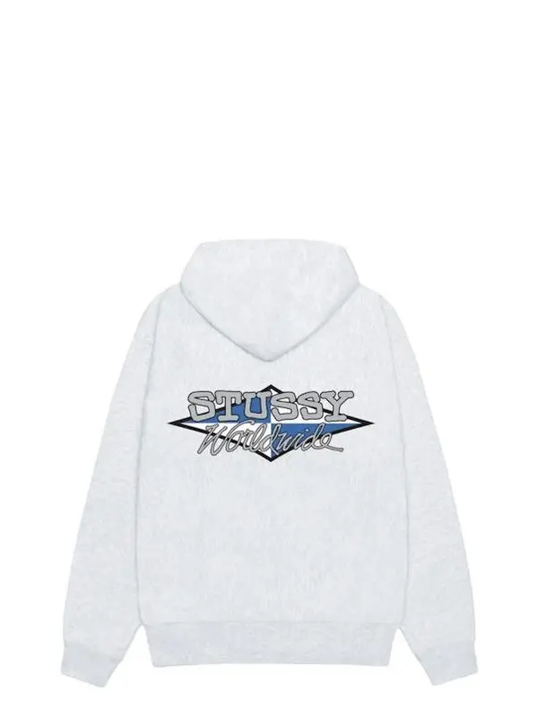 StÜssy Worldwide Diamond Hoodie - Ash Heather