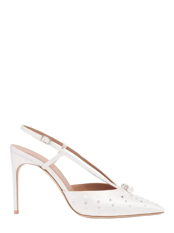 MALONE SOULIERS Moore 90 Slingback Heels - White