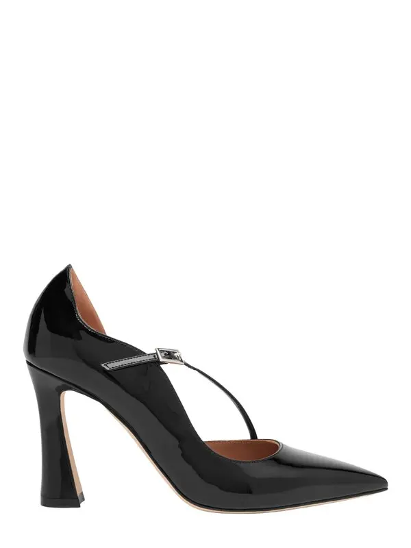 MALONE SOULIERS Patent Bettina 90 Heeled Courts - Black