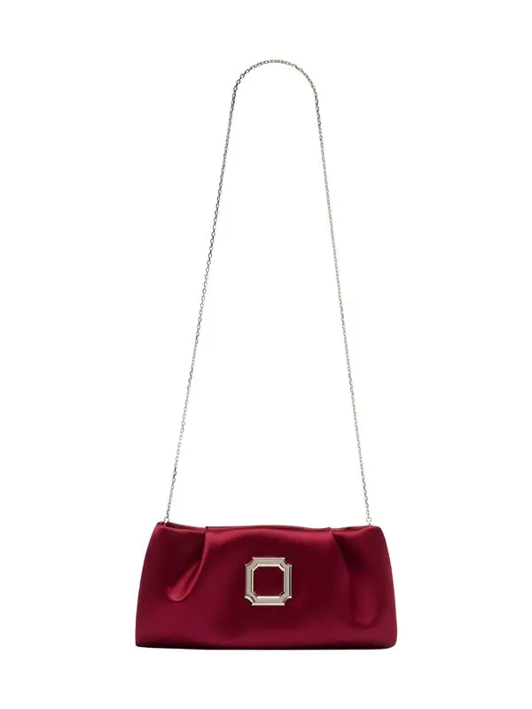 MALONE SOULIERS Satin Vittoria Soft Clutch - Red