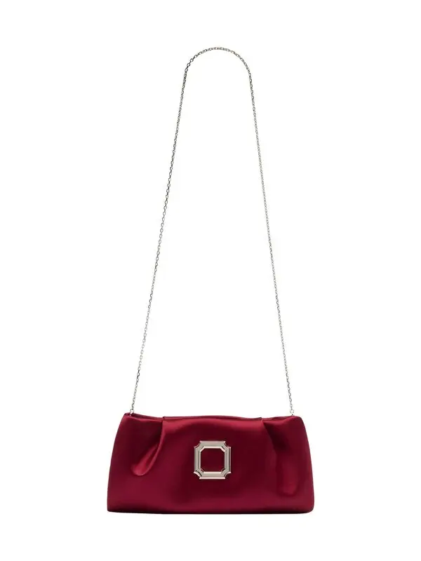 MALONE SOULIERS Satin Vittoria Soft Clutch - Red