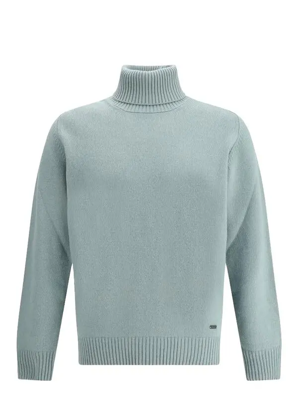BROOKSFIELD Virgin Wool Turtleneck Sweater - Green