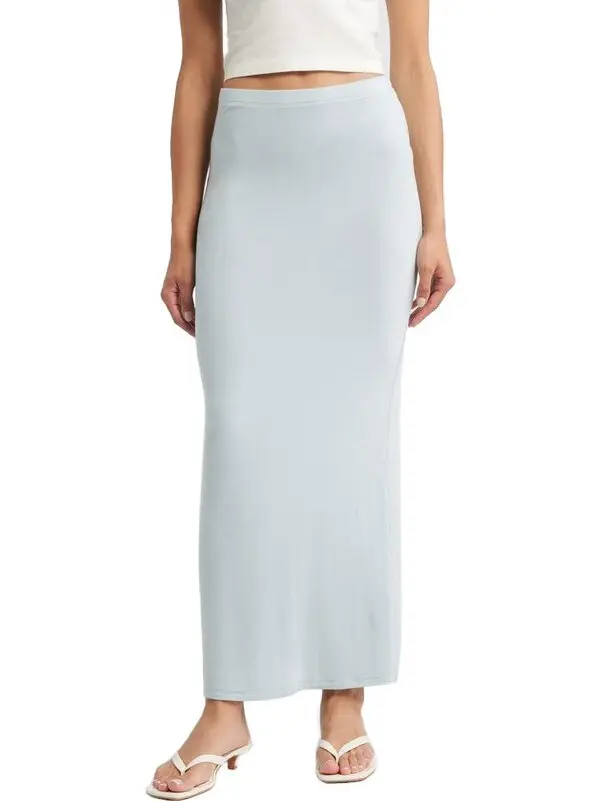 ARTLESS FOREVER Eloise Back Slit Maxi Skirt - Light Blue