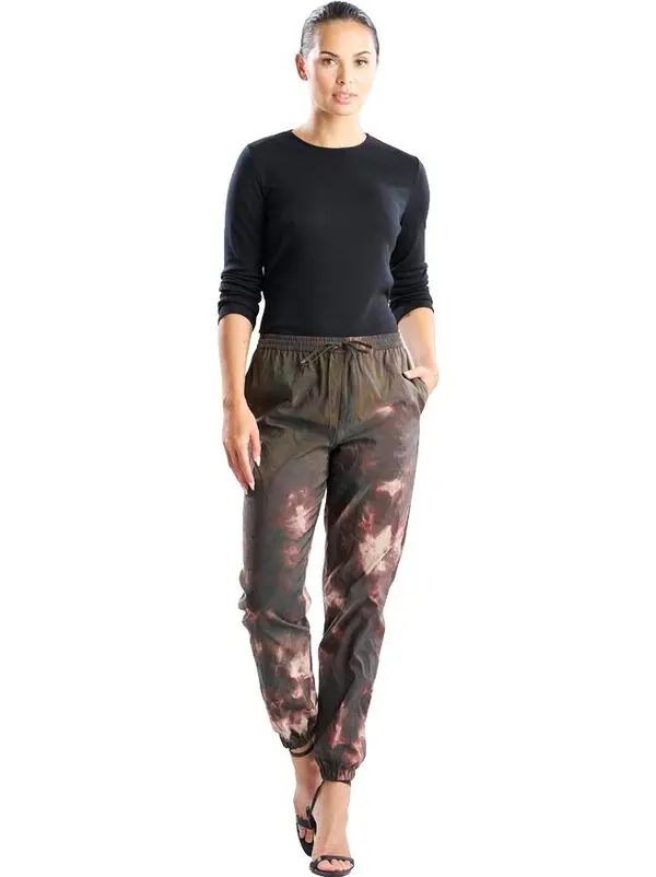 Natori Niji Tie Dye Taffeta Joggers - Green