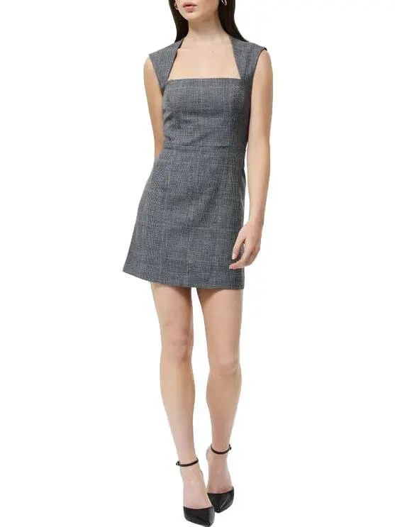 French Connection Plaid Minidress - 01-charcoal