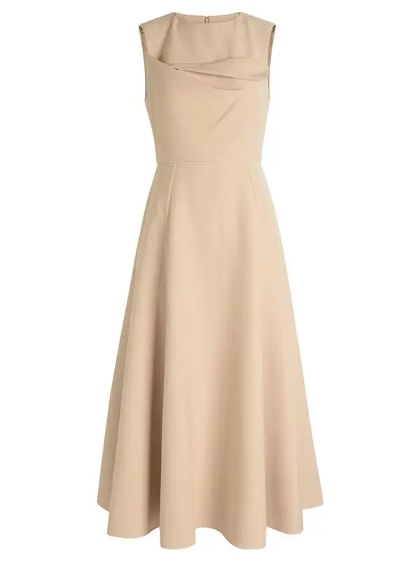 Roland Mouret Paneled Crepe Midi Dress - Cream