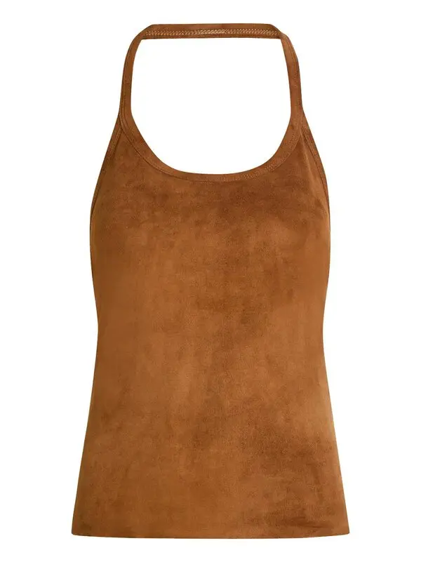 Stouls Stretch-suede Halterneck Top - Tan