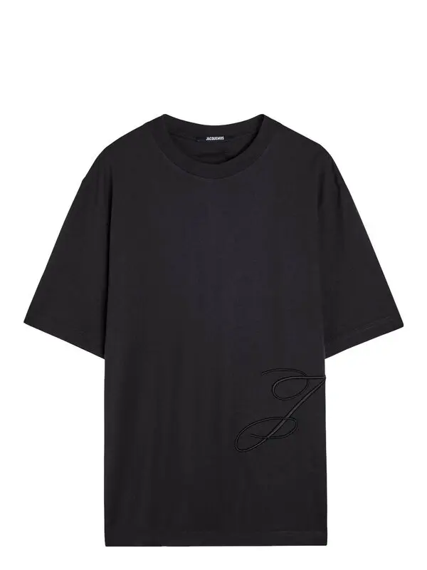 Jacquemus Le T-shirt Embroidered Cotton T-shirt - Navy
