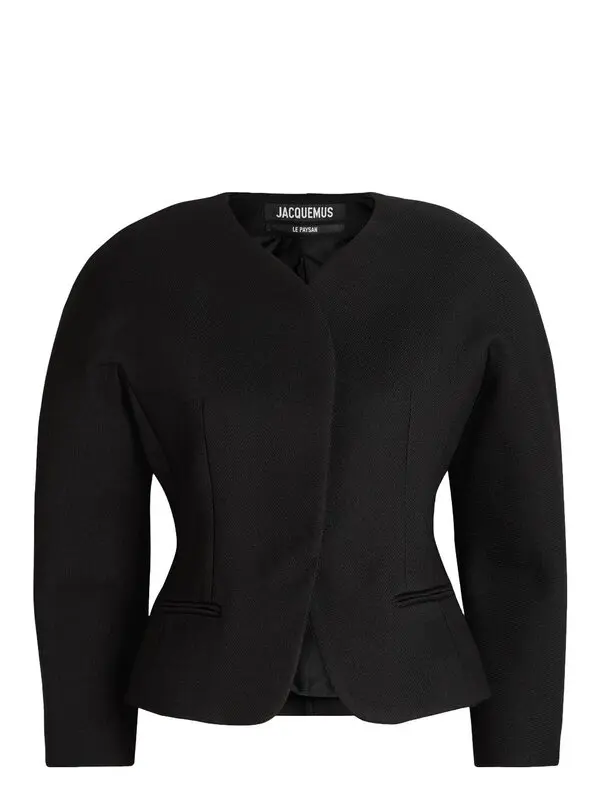 Jacquemus Le Petite Ovale Knit Jacket - Black