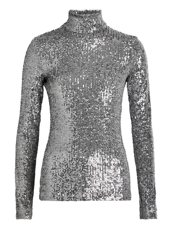 Rabanne Sequin-embellished Mesh Top - Silver
