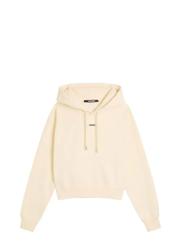 Jacquemus Le Hoodie Grosgrain Cotton Sweatshirt - Beige